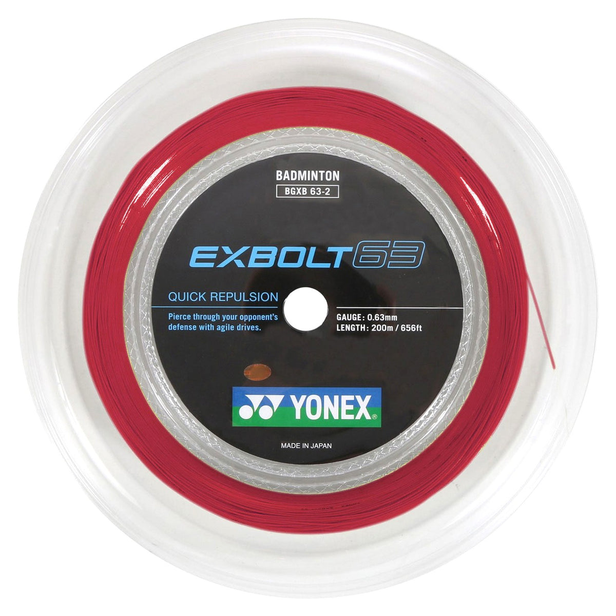 Yonex Exbolt 63 200m Reel Badminton String (Ruby Red) – Badminton Click
