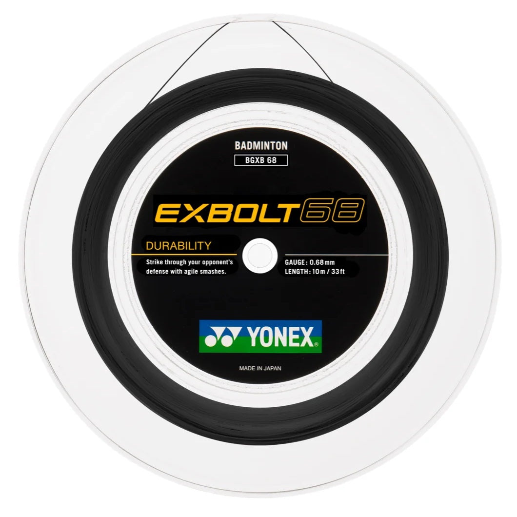 Yonex Exbolt 68 200m Reel Badminton String (Black) – Badminton Click